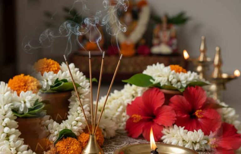 Bringing Indian Aroma Home: Incense, Camphor, and Flowers for Karthika ...